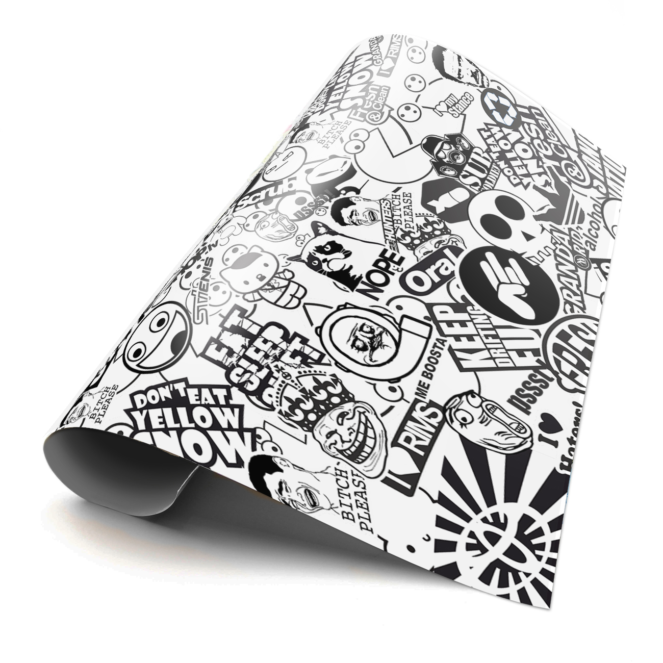 Black And White Stickerbomb V2 XL | Stickerbomb