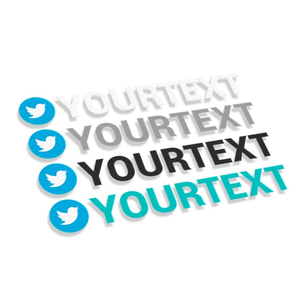 Twitter logo round with text | Custom stickers | Twitter sticker with ...